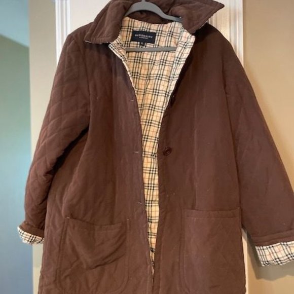 Burberry | Jackets & Coats | Chocolate Brown Quilted Burberry Coat ...